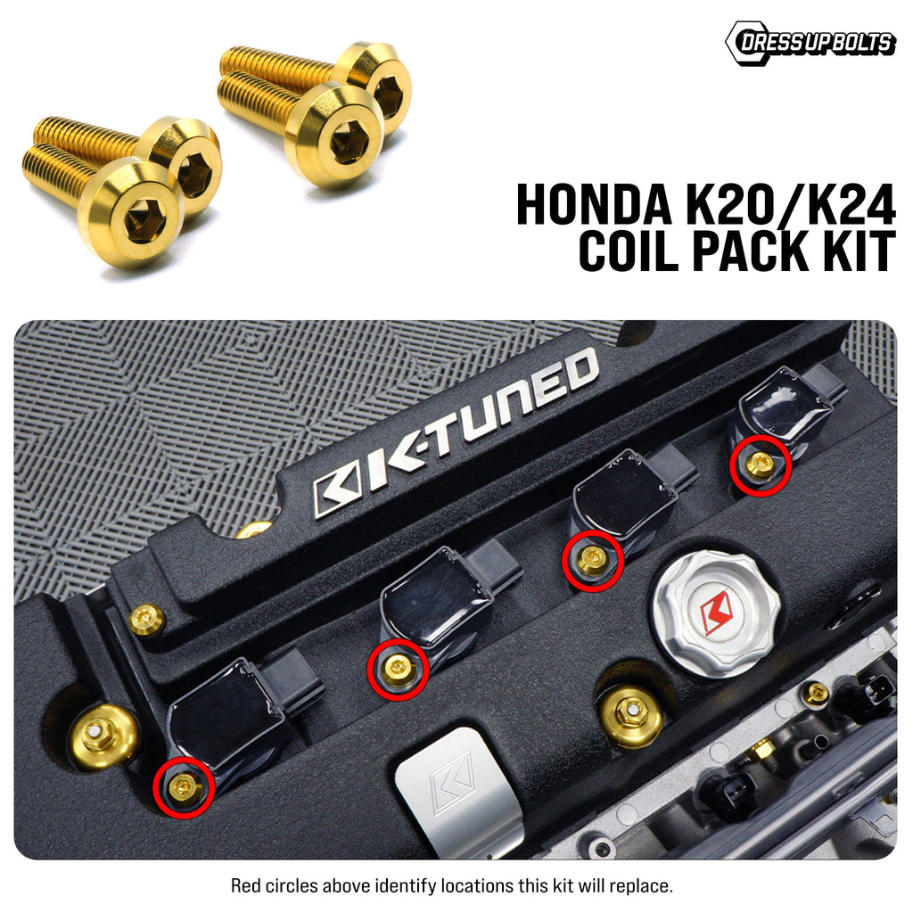 Dress Up Bolts Titanium Hardware Coil Pack Kit for Honda K20/K24