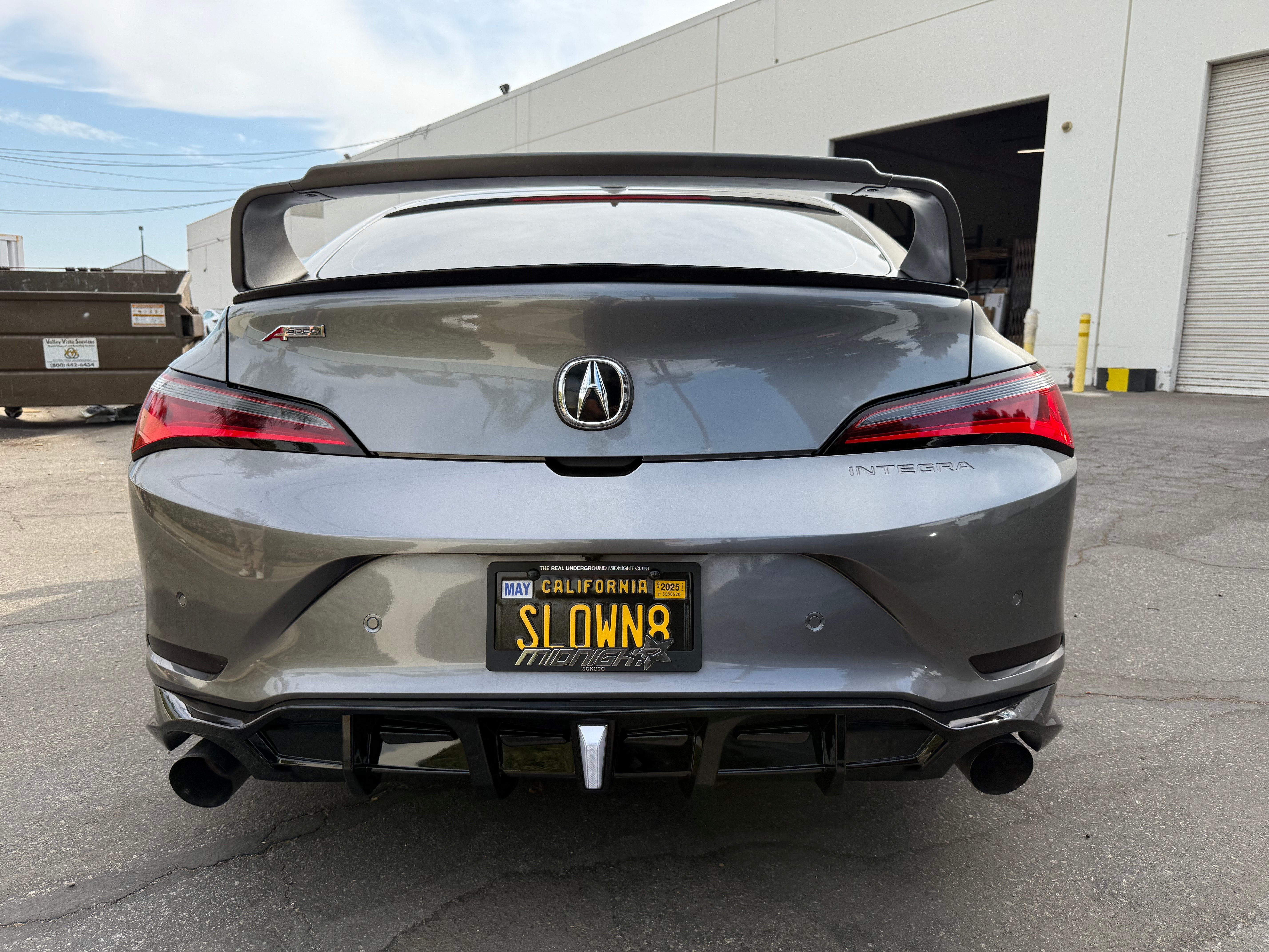 SWA Design Gloss Black Rear Diffuser w/ Clear 3rd Brake Light for 2023
